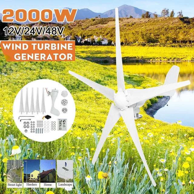 2000W 12V/24V/48V WINDRAD Windkraftanlage Windturbine Windgenerator 5 ...
