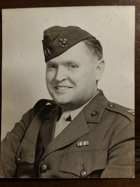 WW2 MARINE OFFICER Photo USMC In Service Uniform & EGAs w/ Reserve ...