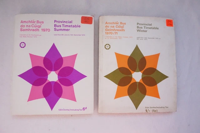 1970 CIE IRISH Provincial Bus & Railway Timetable x2 Ireland Dublin £19 ...