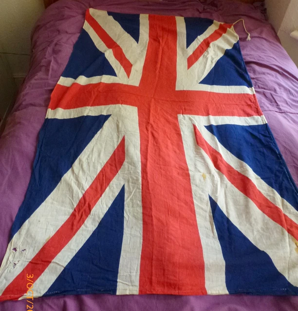 VINTAGE 1940S -50S UNION JACK FLAG 63" X 34" £24.99 - PicClick UK