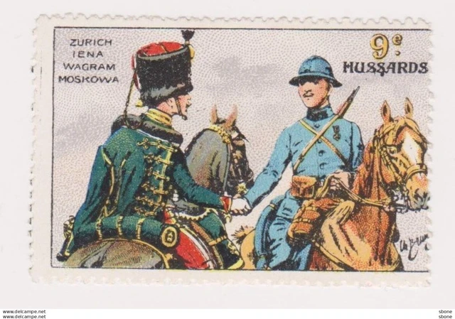 VIGNETTE MILITAIRE DELANDRE - 9ème régiment de hussards EUR 2,00 - PicClick FR