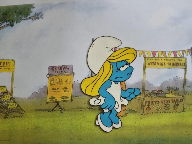 Hanna Barbera Original 1980s Vintage Tv Smurfs Animation Art Production