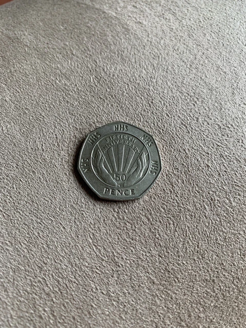 NHS 50TH ANNIVERSARY fifty pence 50p coin 1998 - circulated £3.00 ...