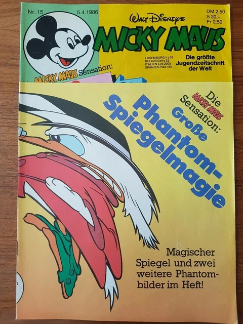 MICKEY MOUSE 1986 / Booklet No. 15 / - with supplement large phantom mirror magic - £10.22 ...