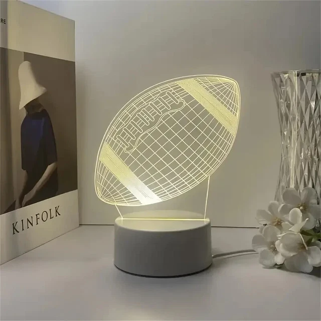 3D LED RUGBY Ball Night Light Football USB Power Desk Table Lamp Sports ...