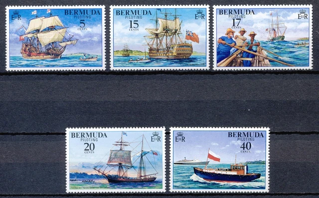 SHIPS ON STAMPS - Bermuda 1977 'Piloting- Merchant Ship/Hms Resolution ...