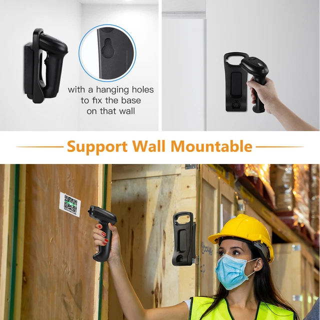 2D WIRELESS BARCODE Scanner Mini 1D QR Code Bar Code PC Reader Screen ...