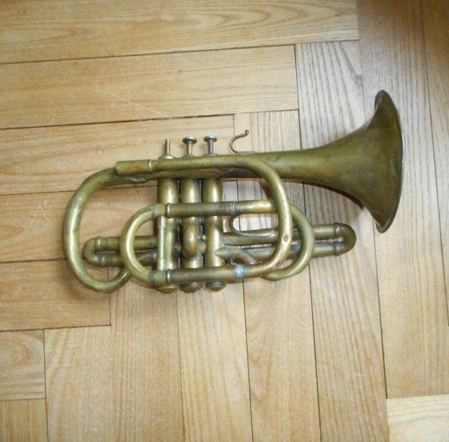 RARE ANCIEN CORNET à pistons de LABBAYE Breveté à PARIS - Antique old ...