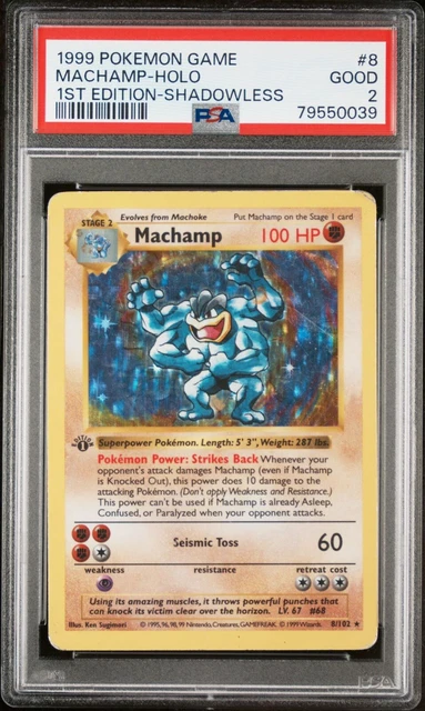 ENSEMBLE DE BASE Pokémon Machamp 1ère édition holo sans ombre rare #8 ...