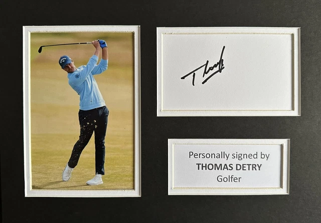 THOMAS DETRY HAND Signed White Card In A4 Golf Mount Display £34.99 ...