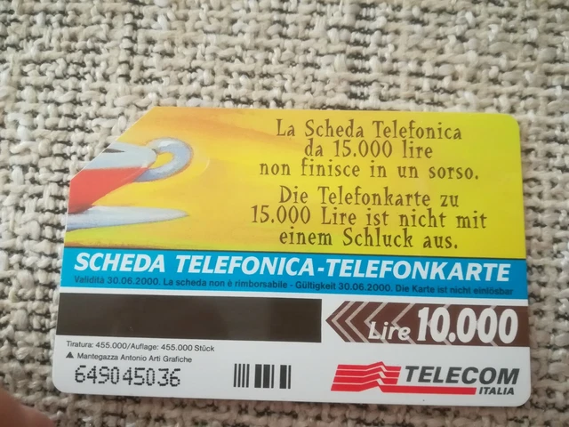 SCHEDA CARTA TELEFONICA Telecom Italia 30/06/00 L. 10000 phonecard ...