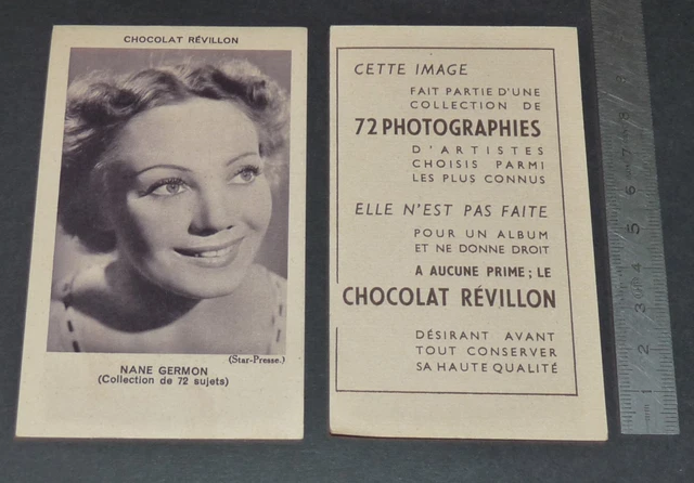 1938-1945 PHOTO CHOCOLATE Revillon Actress Cinema Actress Actress Movie Nane Germon £5.04 ...