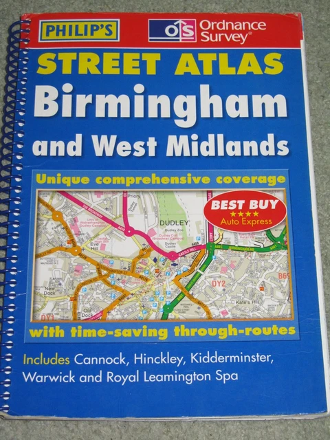 B'HAM & WEST Midlands Street Atlas par Philips/Ordnance Survey, 2002 ...