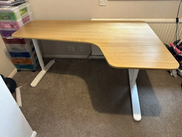 IKEA BEKANT CORNER desk Oak/White Right Corner £51.73 - PicClick UK