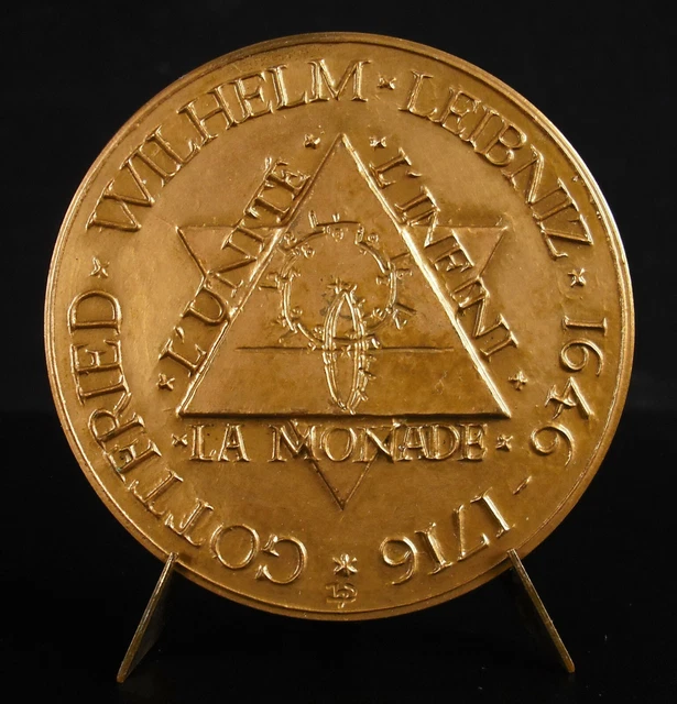 MEDAGLIA GOTTFRIED WILHELM Leibniz Philosopher Triangolo Divino Unità ...