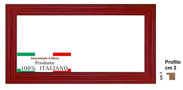 CORNICE ROSSA, A righe, in legno, per foto, stampe, poster, attestati ...