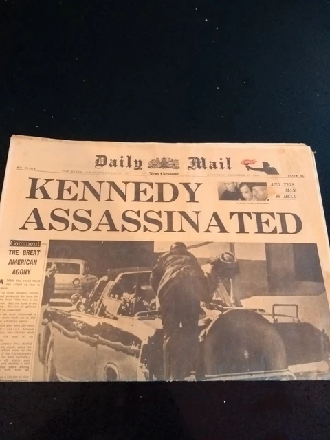 ORIGINAL DAILY MAIL 23.11.63 JFK Assassination £50.00 - PicClick UK