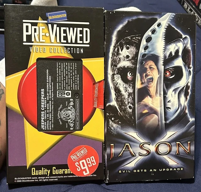 HORROR VHS LOT ~ Jeepers Creepers (2001) Jason X (2002) ~ Rated R £13. ...
