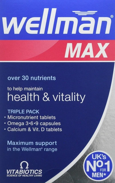 WELLMAN MAX - Maximum Strength Multivitamin Formula Mix with Support ...