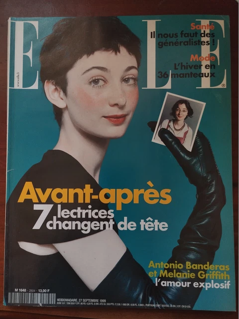 ELLE MAGAZINE 27/09/1999; Antonio Banderas et Mélanie Griffith/ Emilie ...