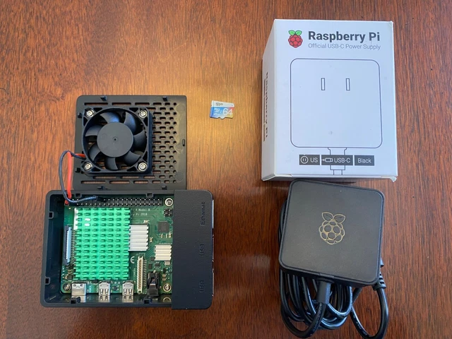 RASPBERRY PI 4 Model B 4GB DDR4 RAM 64GB MicroSD 3A Official USB-C ...