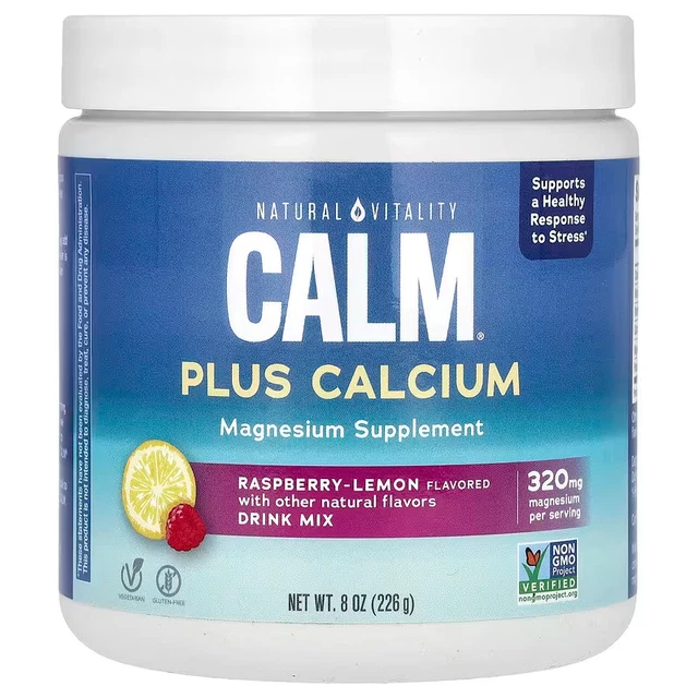 NATURAL VITALITY, CALM, Plus Calcium, Raspberry-Lemon, 8 , Expiry: 10/ ...