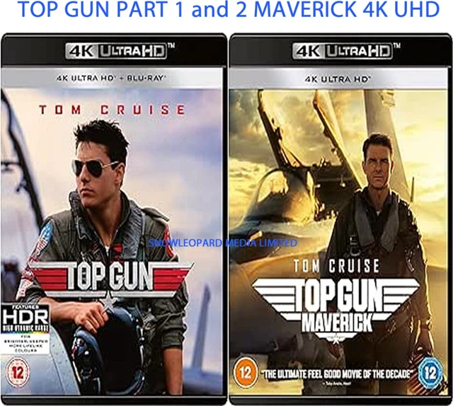 TOP GUN PART 1 and 2 MAVERICK 4K UHD DOUBLE PACK MOVIE FILM UK NEW R2 ...