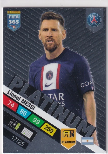 PANINI FIFA 365 2023 Card Platinum Lionel Messi 25/49 Bronze £164.91 ...