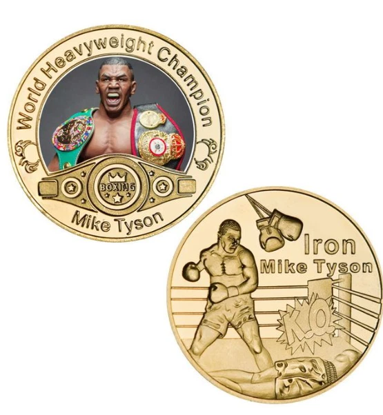 MIKE TYSON GOLD Coin Old Boxer Usyk Ali New York Iron Jake Paul Fight ...