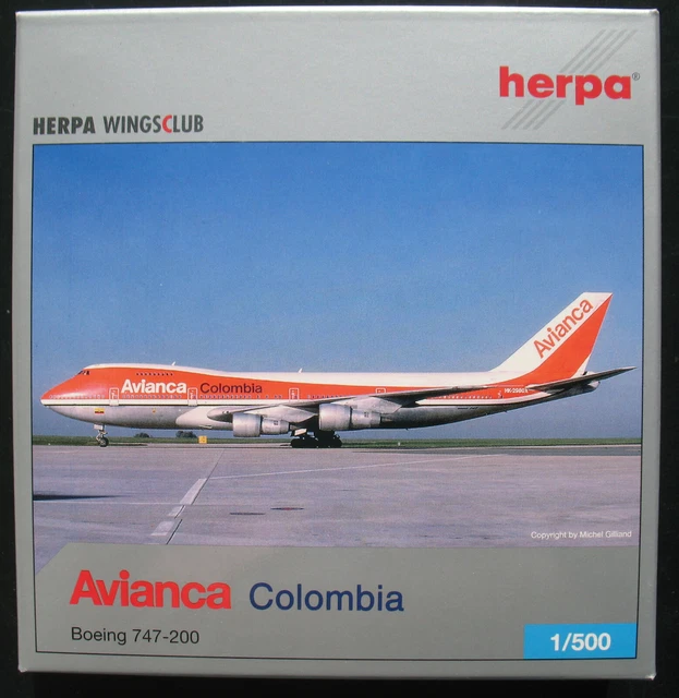 HERPA WINGS 501408 - Boeing 747-200 Avianca Colombia - aereo 1:500 EUR ...