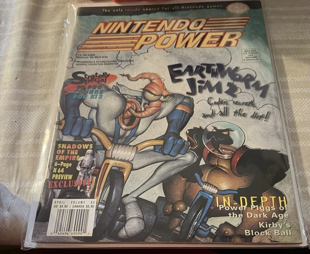 NINTENDO POWER MAGAZINE April 1996 Vol 83 Earthworm Jim 2 W/ Poster £18 ...