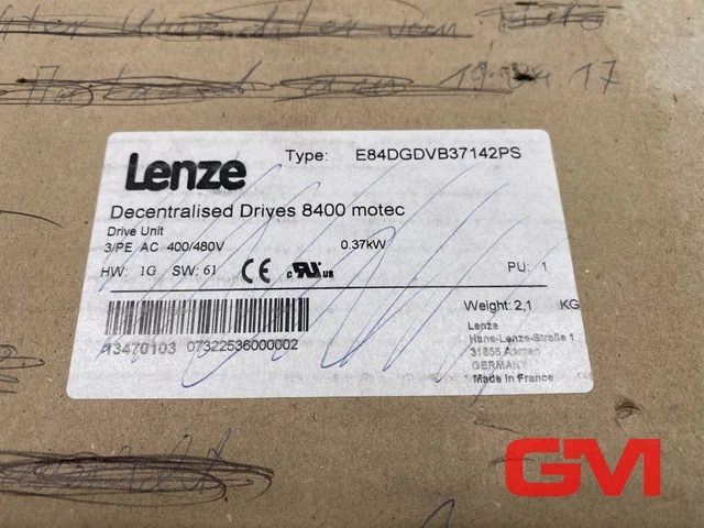 LENZE FREQUENZUMRICHTER E84DGDVB37142PS L-force inverter drives 8400 ...