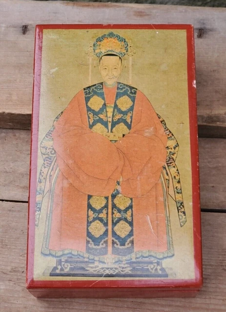 VINTAGE MOTTAHEDEH WOOD Box Empress Xiaoyichun Imperial Chinese Ming ...