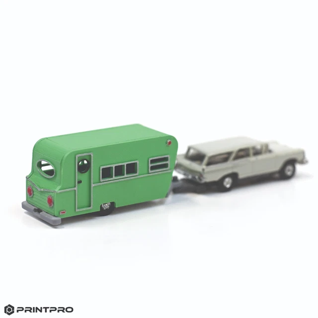 PRINTPRO HO SCALE Slot Car Grass Green Camper Trailer Kit Fits Aurora ...