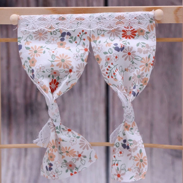3PCS MINI HOUSE Accessory DIY Modeling Toy Mini Lace Curtain ...
