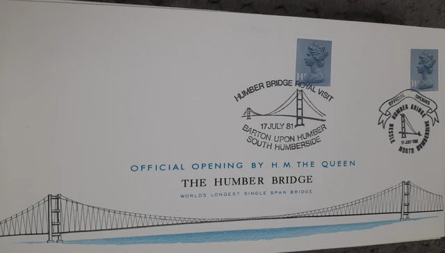 HUMBER BRIDGE OFFICIAL Opening by h.m. the queen First Day Cover £1.50 ...