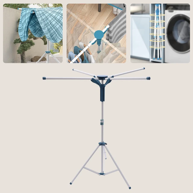 TRIPOD CLOTHES DRYING Rack Laundry Coat Hanger Metal Garment Rack Stand ...