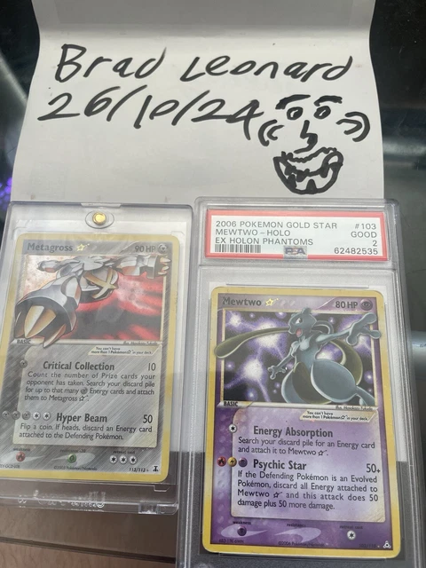 POKÉMON MEWTWO GOLD star psa2 And Metagross Goldstar LPDescription Holy ...