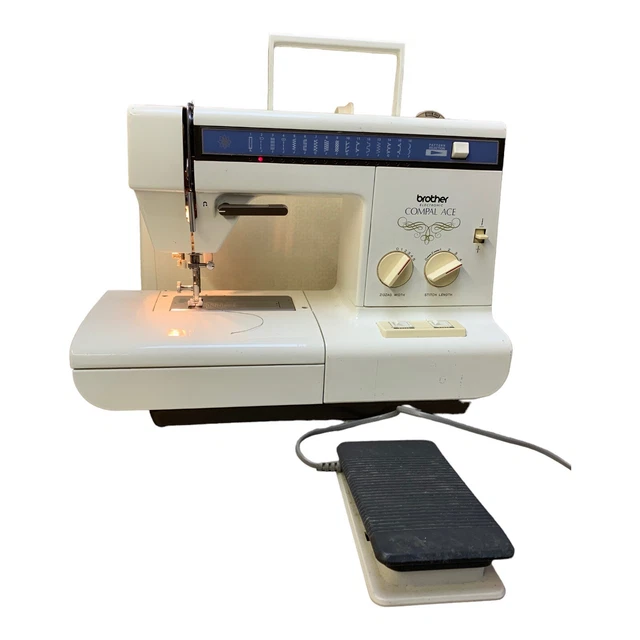 VINTAGE BROTHER ELECTRONIC Compal Ace 1984 Sewing Machine With Foot ...