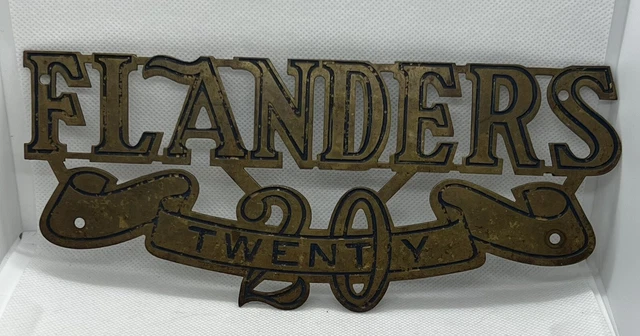 FLANDERS TWENTY RADIATOR Grill Badge Script Emblem Motor Car antique ...