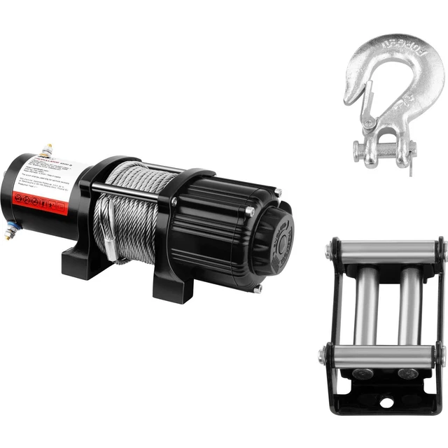 TREUIL 4X4 TREUIL Électrique 12V Quad 2040 Kg 1000 W Câble Acier 12 5 M ...