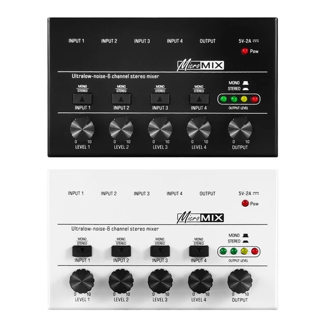 ULTRA LOW NOISE 4Channel Line Mixer Stereo Mixer DJ Mixer Small Mixe ...