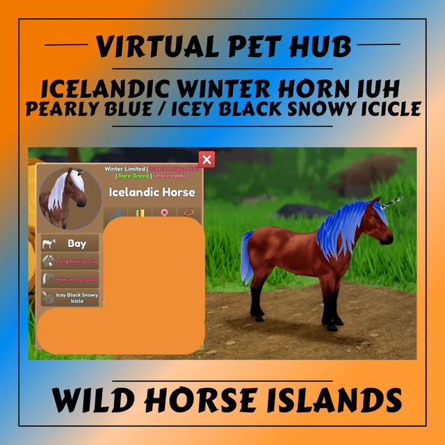 WILD HORSE ISLANDS - Icelandic Winter Horn IUH - Pearly Blue / Icey ...