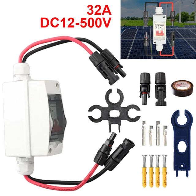 SOLAR DC CIRCUIT Breaker DC12-500V 32A PV Disconnect Box Isolator ...