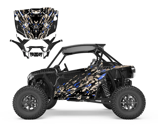 2019 2022 POLARIS RZR XP TURBO S graphic decal kit #1901 Blue Desert ...