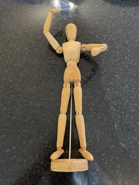 VINTAGE WOODEN ARTICULATED Poseable Artist Drawing Model Figure £8.52 ...