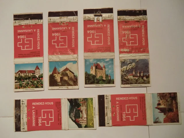 POCHETTE D'ALLUMETTE SUISSE 1964 CHATEAU MONUMENTS SWISS matchbook ...