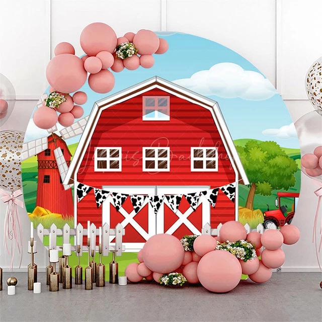 LOFARIS BLUE SKY Wild Red Barn Farm Round Birthday Backdrop $35.95 - PicClick AU