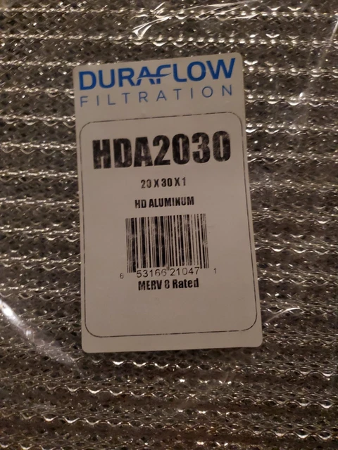 DURAFLOW FILTRATION HDA2030 Washable Aluminum Air Filter 20 x 30 x 1 ...