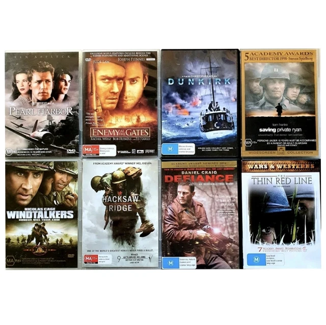WORLD WAR 2 WWII 8 x DVD Gift Bundle, Dunkirk, Hacksaw Ridge, Region 4 ...